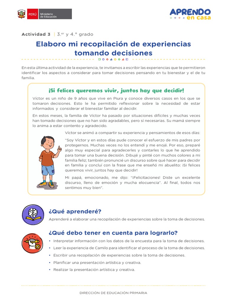 Toma de Decisiones en Niños de Primaria | PDF | Toma de decisiones ...