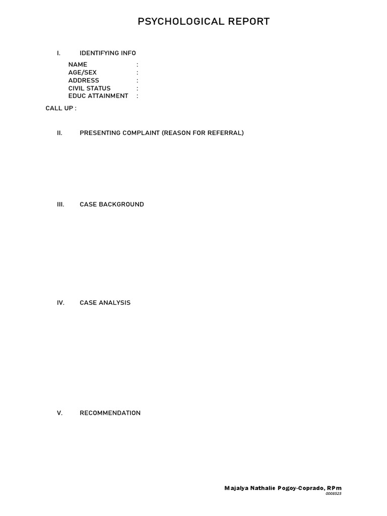 Psychological Report Overview | PDF | Politics | Social Science