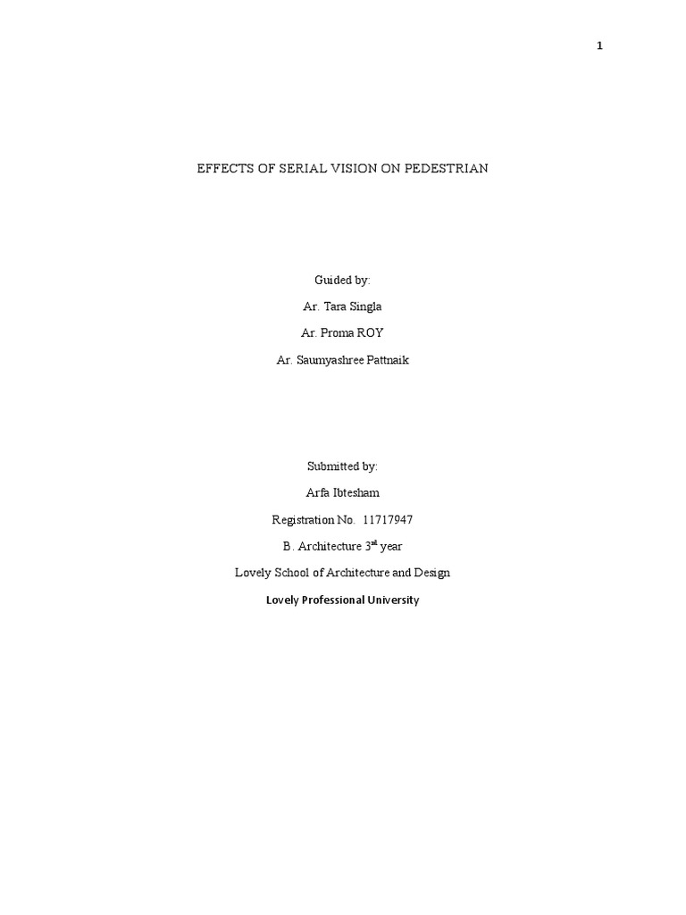 Effect of Serial Vision On Pedestrian | PDF | Urban Planning | Land ...