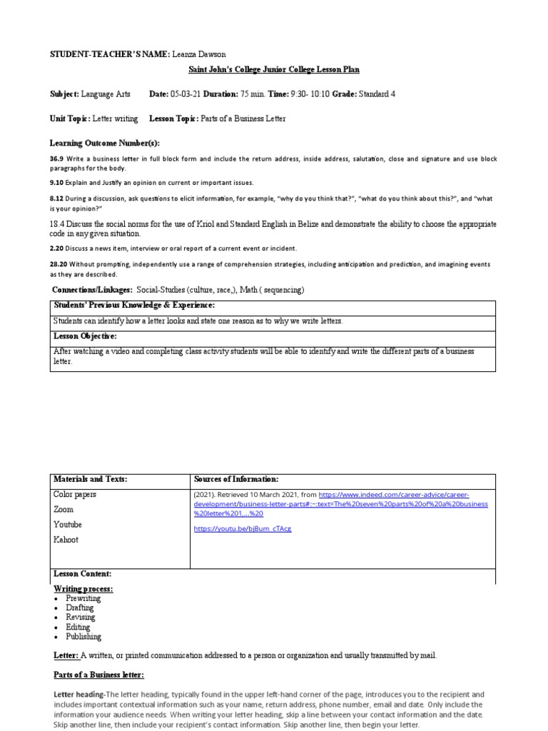 Micro Teaching Lesson Plan 1 1 | Download Free PDF | Lesson Plan ...