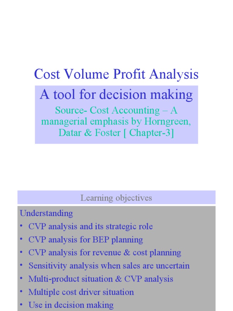 CVP Analysis | PDF | Profit (Economics) | Marketing