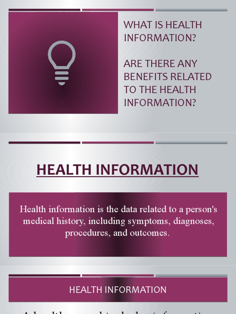 What Is Health Information? Are There Any Benefits Related To The ...