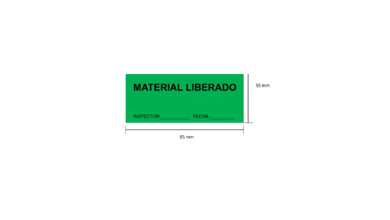Lab Etiqueta para Material Liberado | PDF