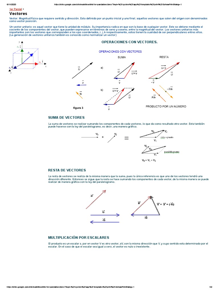 Vectores | PDF | Vector Euclidiano | Escalar (Matemáticas)
