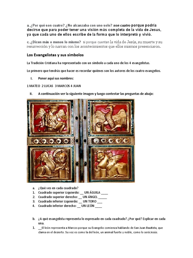 Símbolos de los Cuatro Evangelistas | PDF