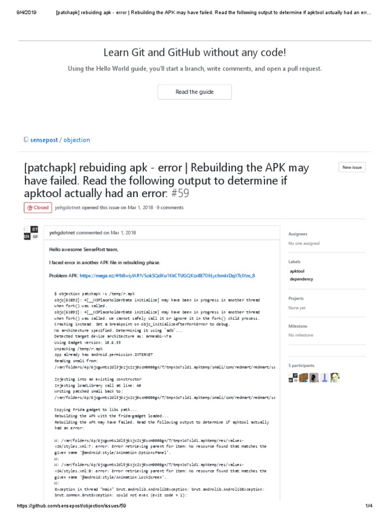 (Patchapk) Rebuiding Apk - Error - Rebuilding The APK May Have Failed ...