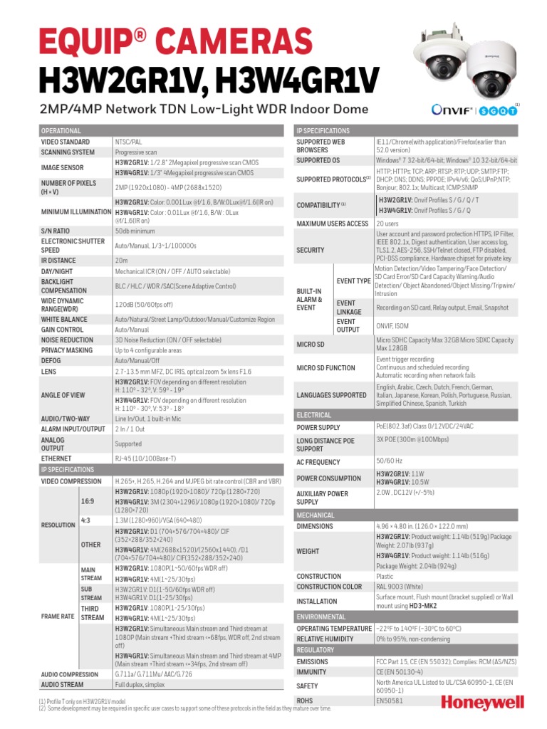 H3W2GR1V, H3W4GR1V: Equip® Cameras | PDF | File Transfer Protocol ...