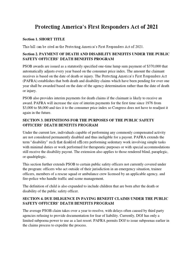 PAFRA of 2021 Section by Section | Download Free PDF | Public Law ...