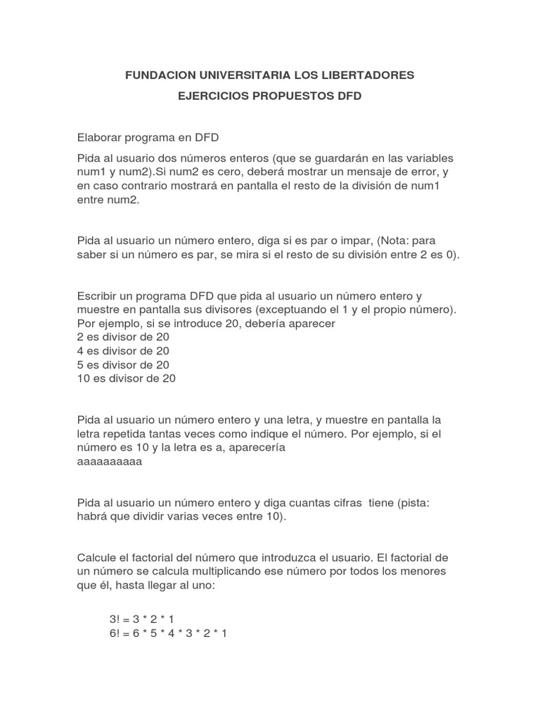 Ejercicios DFD para Programadores | PDF