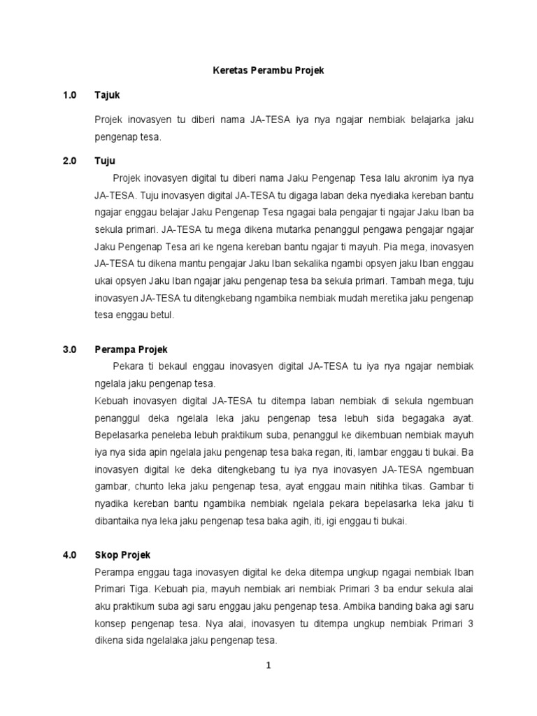 BIBB3152 KK Keretas Perambu Projek JA-TESA | PDF | Seni