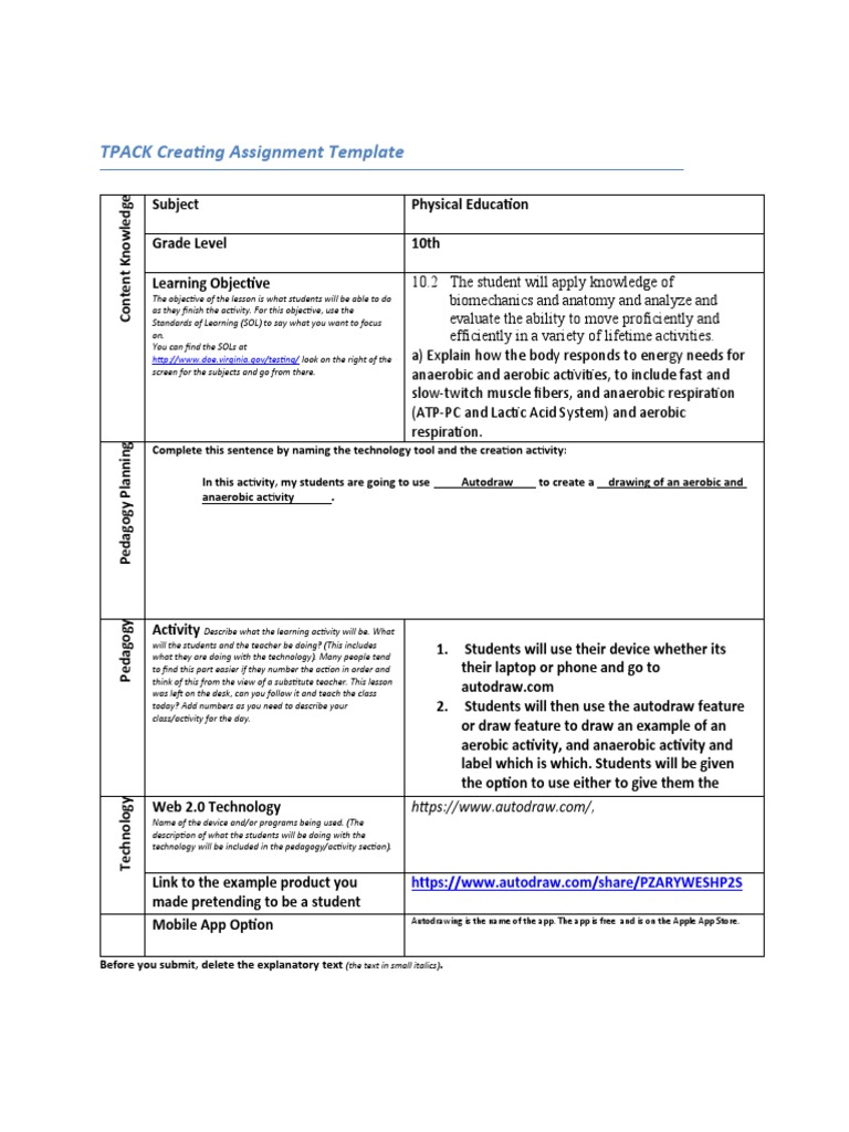 Tpack Lesson Plan Rabe | PDF | Cellular Respiration | Mobile App