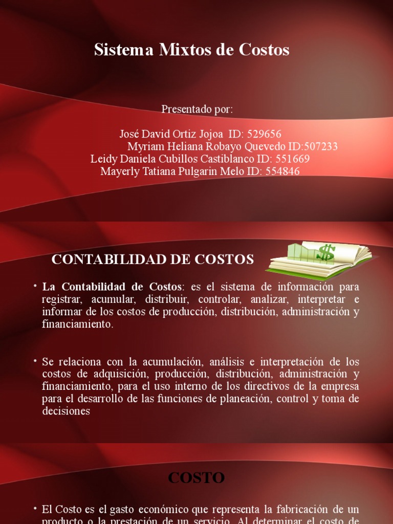Sistemas Mixtos de Costos - Exposición | PDF | Contabilidad de costos ...