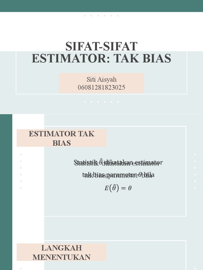 Sifat Estimator-Tak Bias | PDF