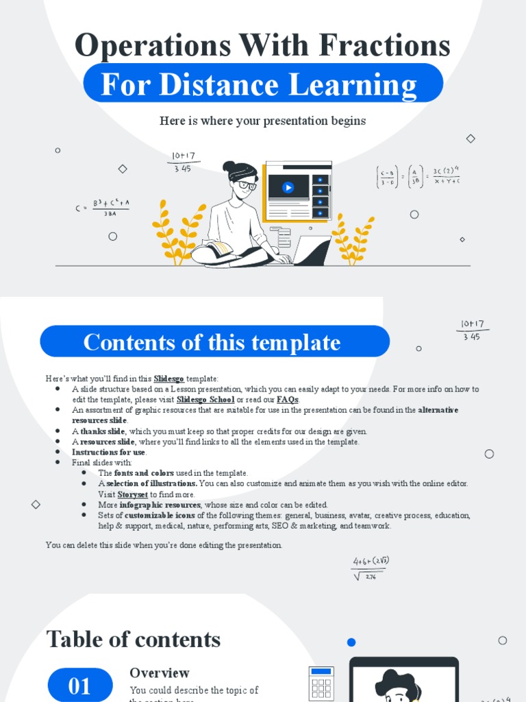 Operations With Fractions For Distance Learning by Slidesgo | PDF ...