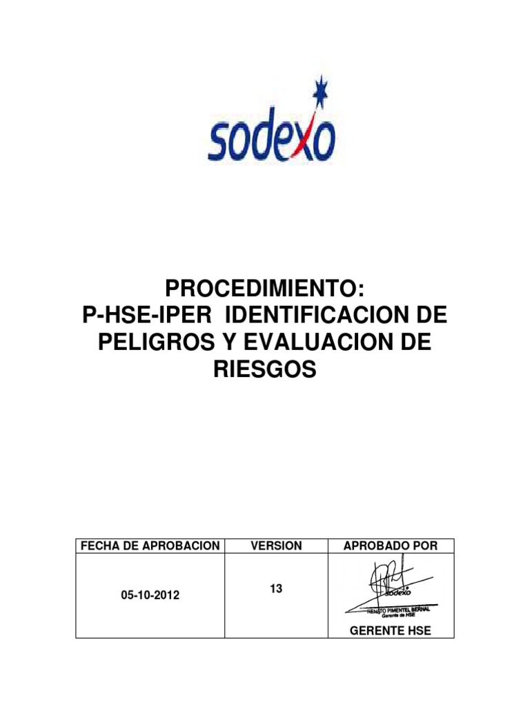10 P-HSE-IPER Procedimiento IPER | PDF | Seguridad y salud ocupacional | Evaluación