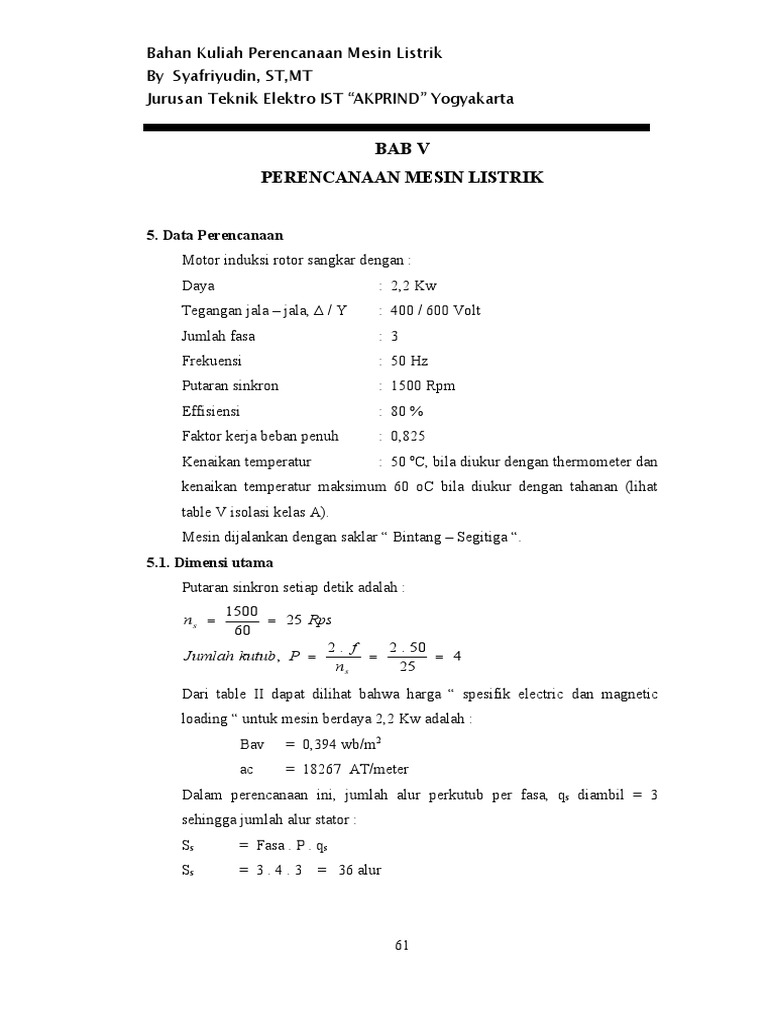 Diagram Lingkaran Motor Induksi | PDF