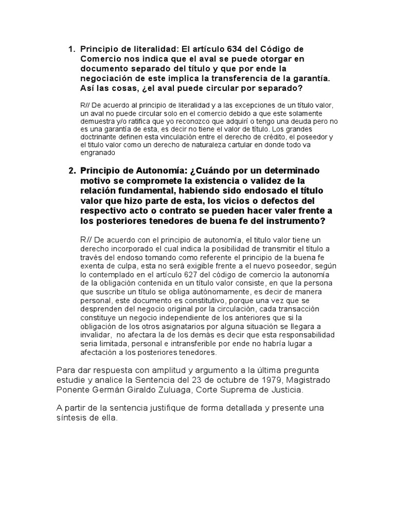 Principio de Literalidad | PDF