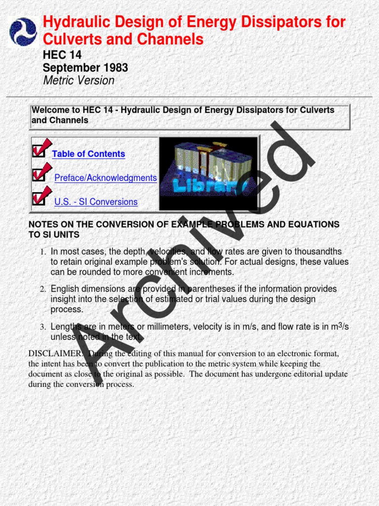 Hydraulic Design of Energy Dissipators for Culverts and Channels | PDF ...
