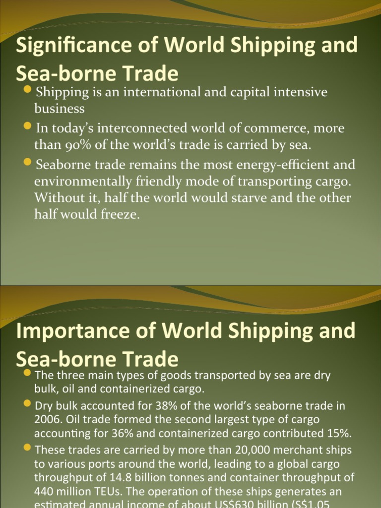 Significance of World Shipping and Sea-Borne Trade | PDF | Port ...