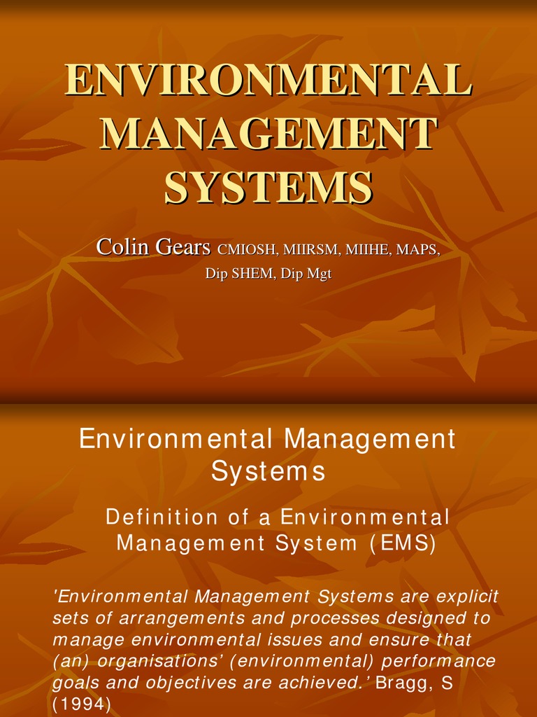 Environmental Management Systems | PDF | Environmental Resource ...