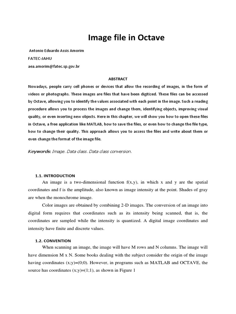 Octave Image Processing Guide | PDF | Data Compression | Matrix ...