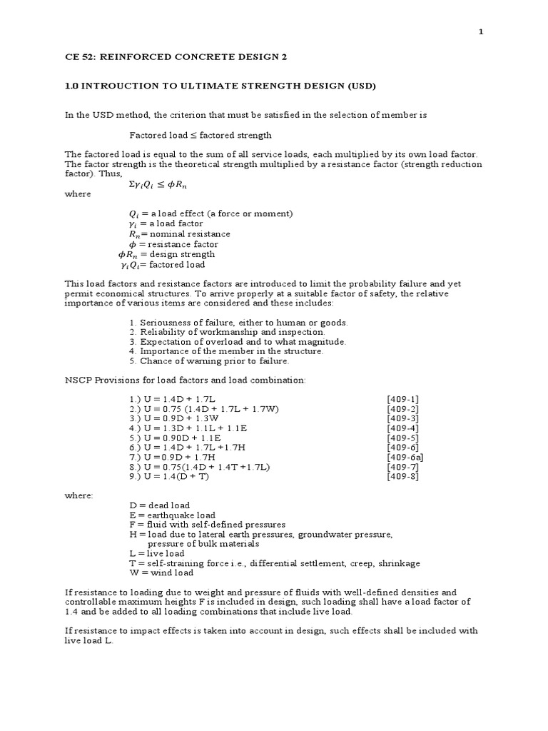 Ultimate Strength Design in Concrete | PDF | Bending | Beam (Structure)