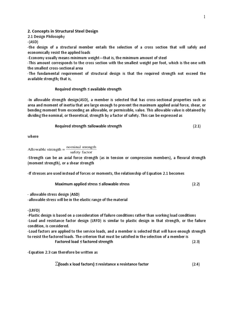 Structural Steel Design Concepts Explained | PDF | Strength Of ...