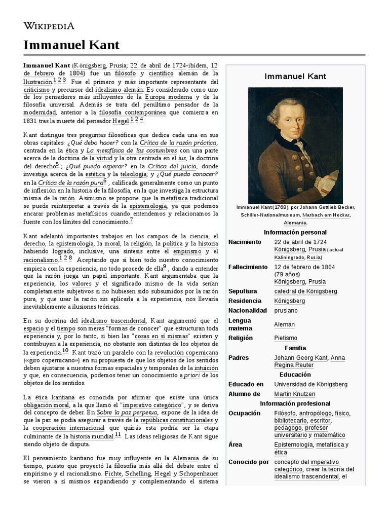 Immanuel Kant | PDF | Immanuel Kant | Intuición