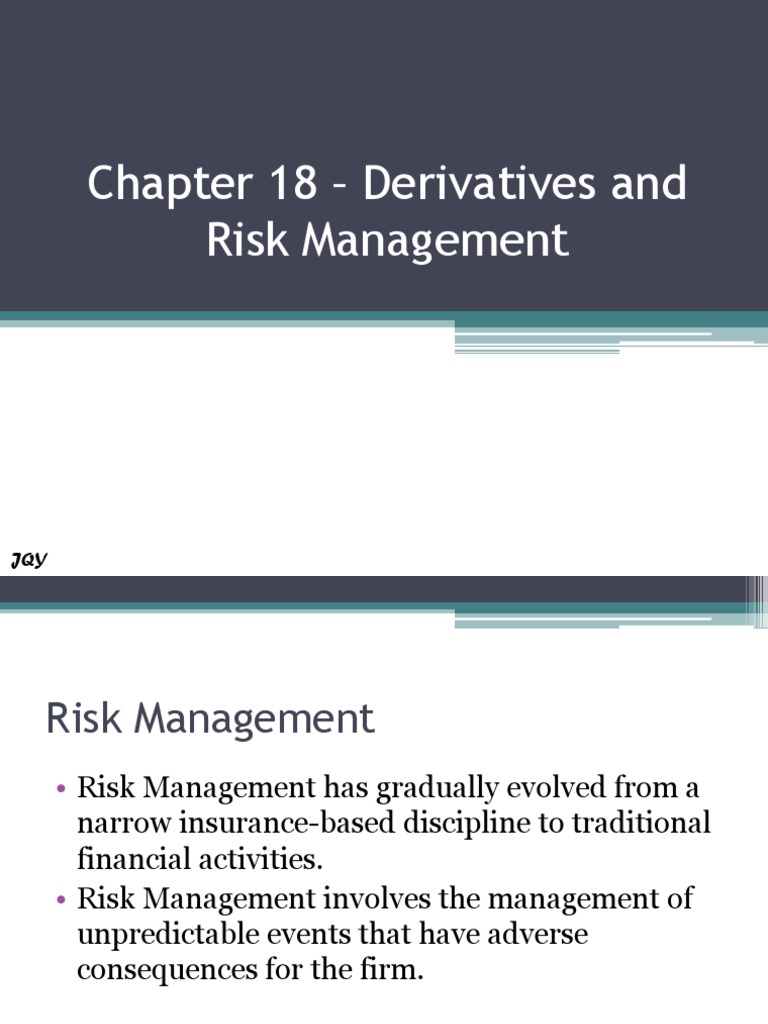 Derivatives in Risk Management Overview | PDF | Swap (Finance) | Option ...