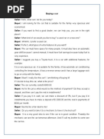 Salesman-Customer Dialogue Example | PDF | Lifestyle