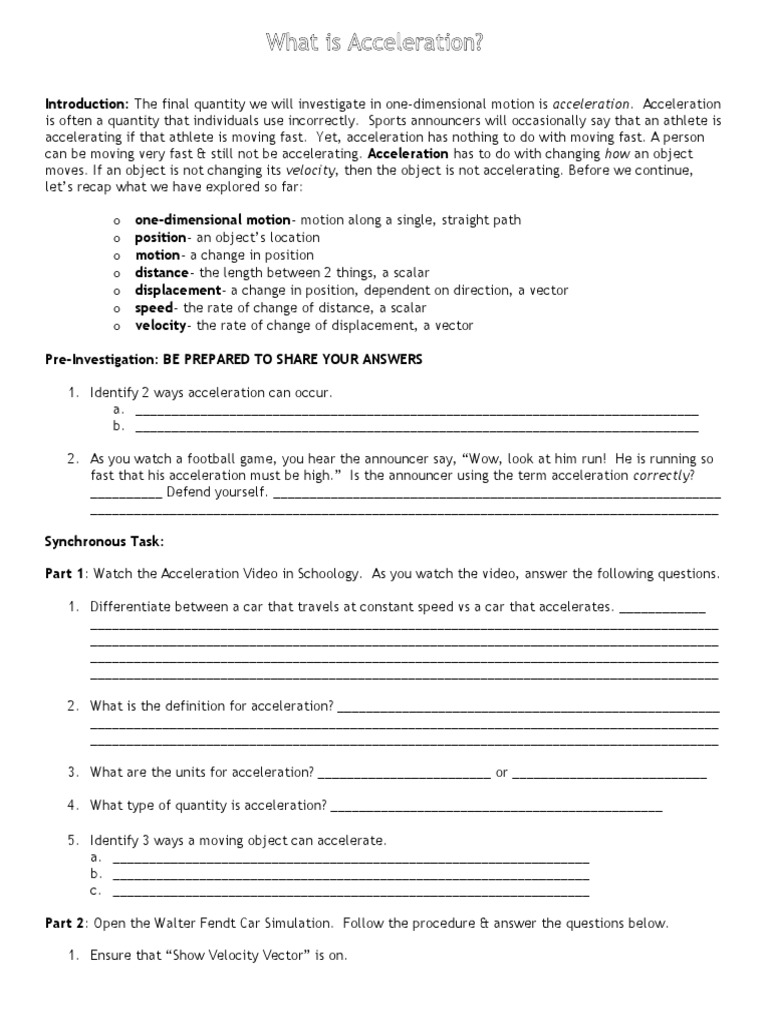 What Is Acceleration | PDF | Acceleration | Velocity