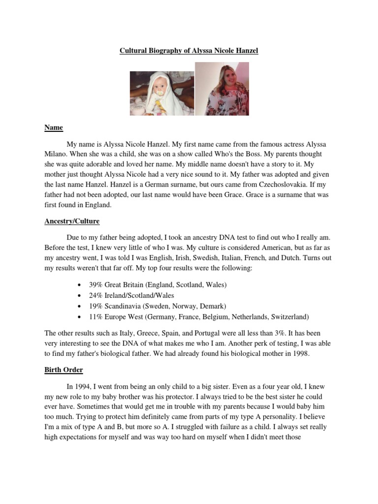 Alyssa Hanzel: Ancestry and Identity | PDF | Grandparent | Father