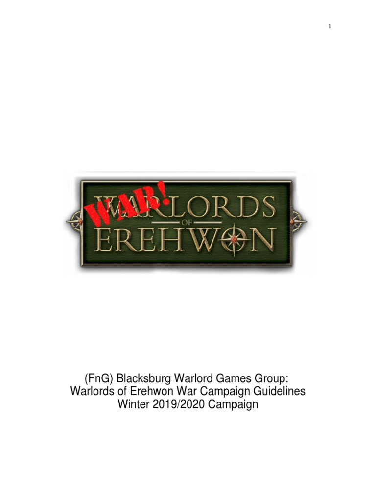 WARlords of Erehwon Campaign Supplement | PDF | Battles | Taxes