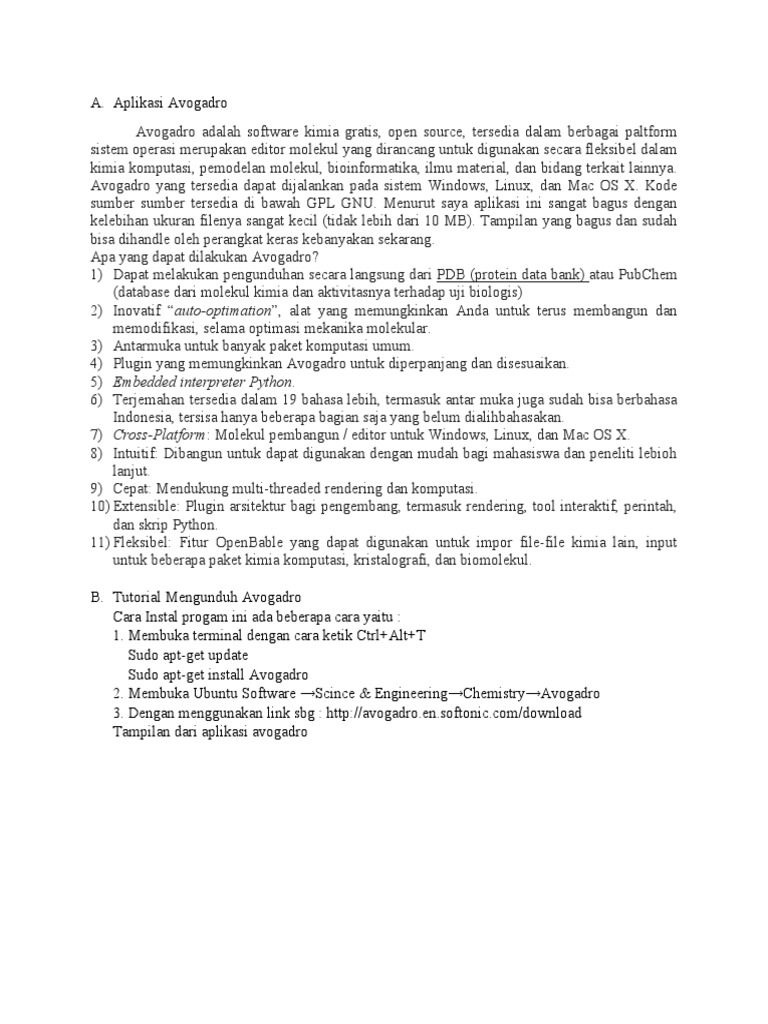 Panduan Lengkap Aplikasi Avogadro | PDF | Komputer
