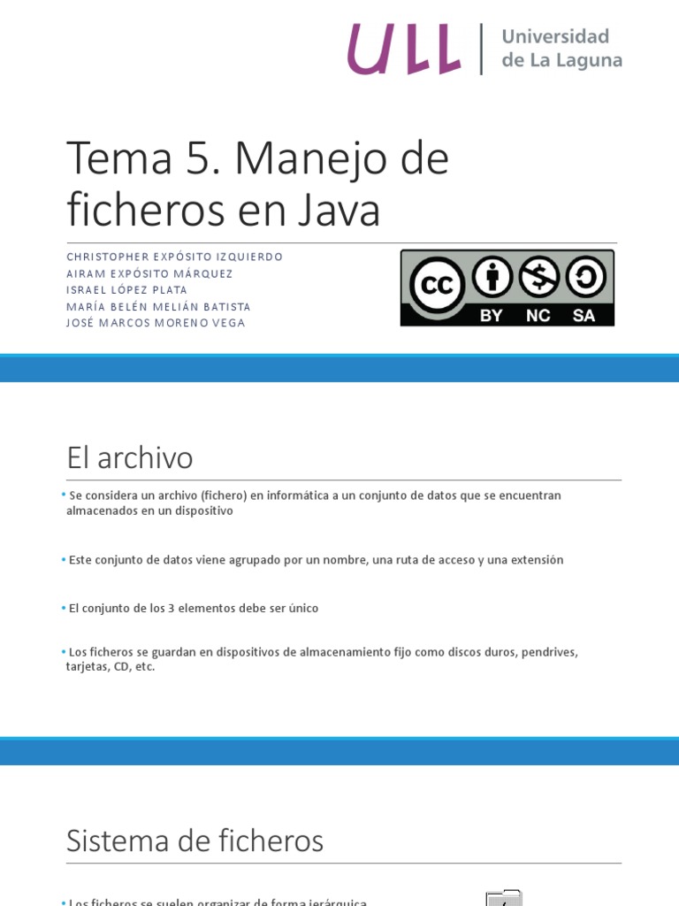 Tema 5. Manejo de Ficheros en Java | PDF | Sistema de archivos | Ascii