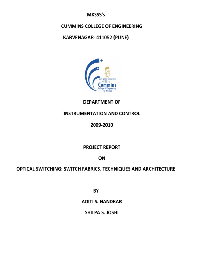 MKSSS'S Cummins College of Engineering KARVENAGAR-411052 (PUNE) | PDF ...