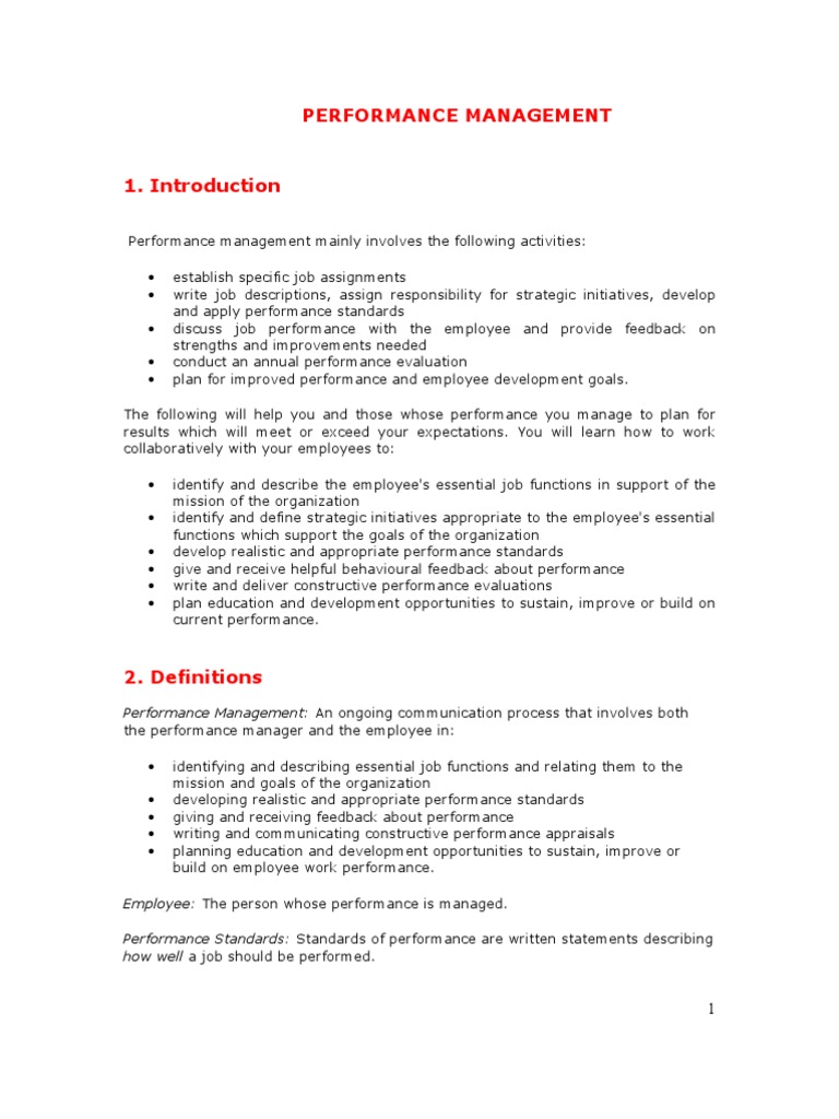 Performance Management Overview | PDF | Performance Appraisal ...