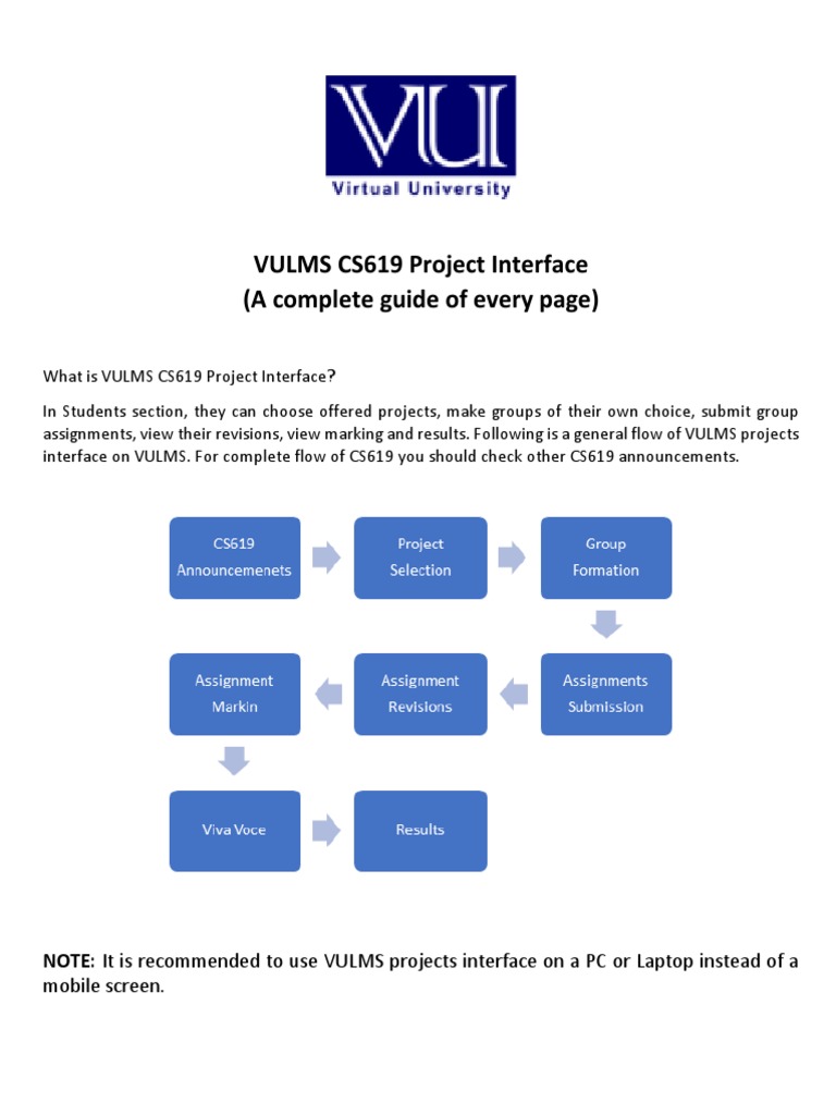 VULMS CS619 Project Interface (A Complete Guide of Every Page) | PDF | Graphical User Interfaces ...
