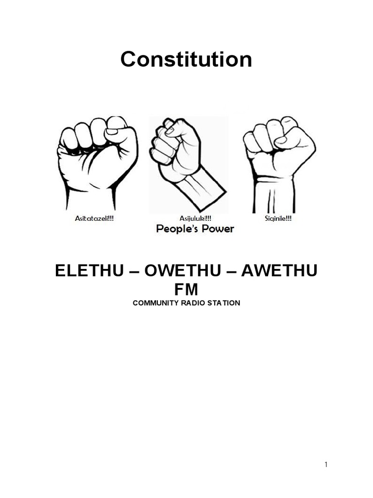 Elethu - Awethu Constitution | PDF | Quorum | Cheque