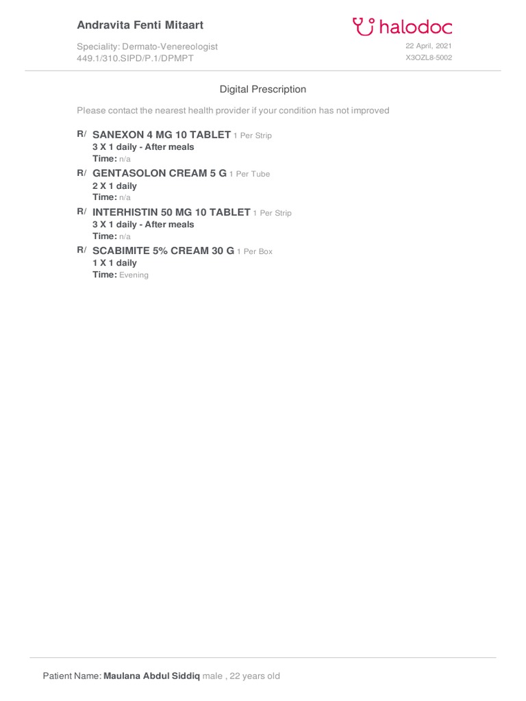 Andravita Fenti Mitaart: Sanexon 4 MG 10 Tablet | PDF