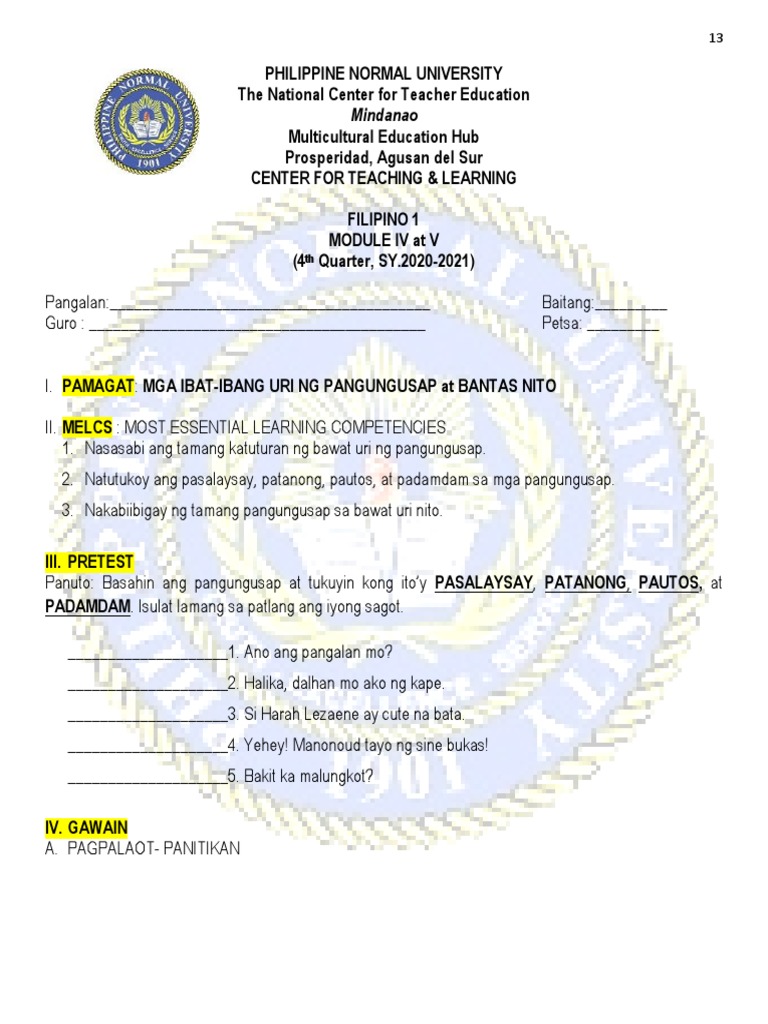FILIPINO 1, Module 4 & 5 | PDF