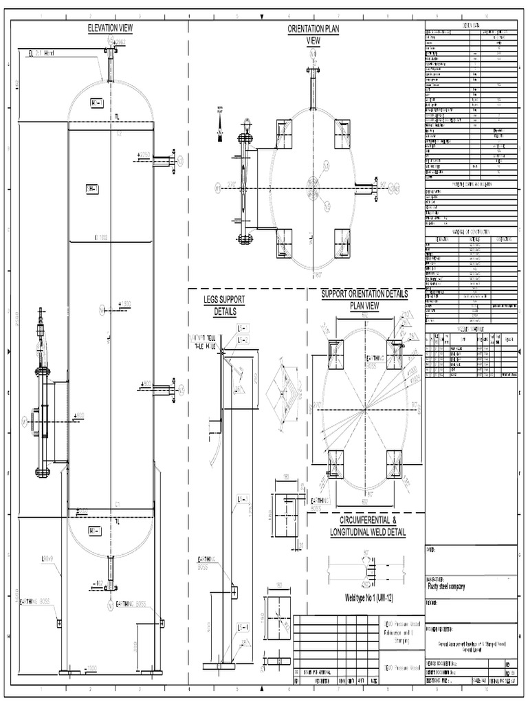 Pressure Vessel Drawing (Draft) | PDF