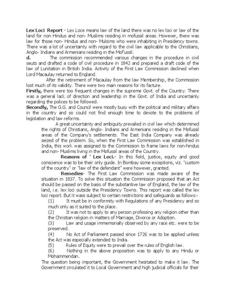 Lex Loci | PDF | English Law | Equity (Law)