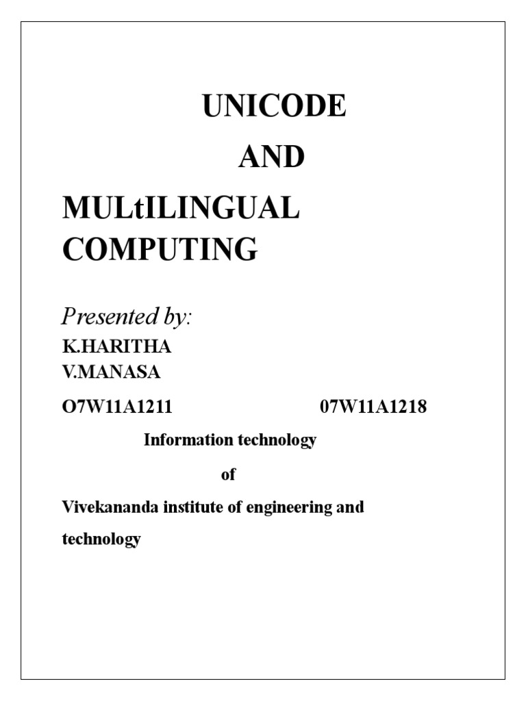 Unicode | PDF | Character Encoding | Encodings