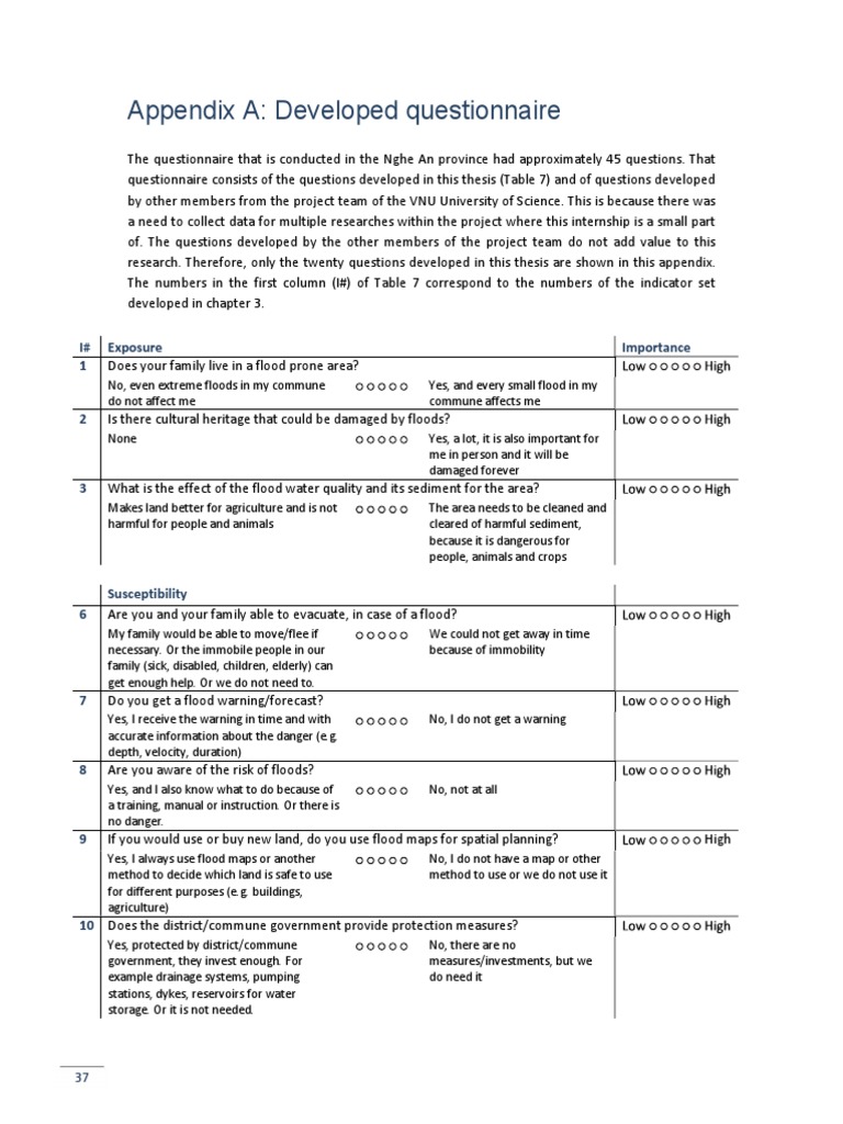 Questionnaire | PDF | Flood | Natural Environment