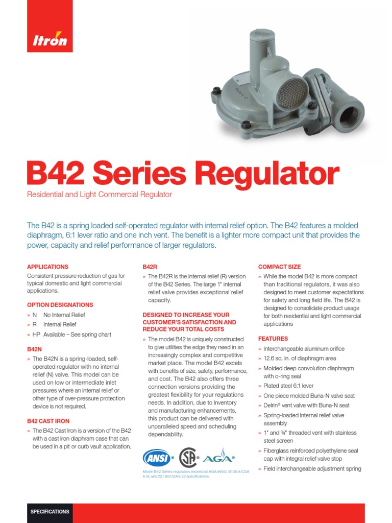 B42 Series Regulator: Residential and Light Commercial Regulator | PDF ...