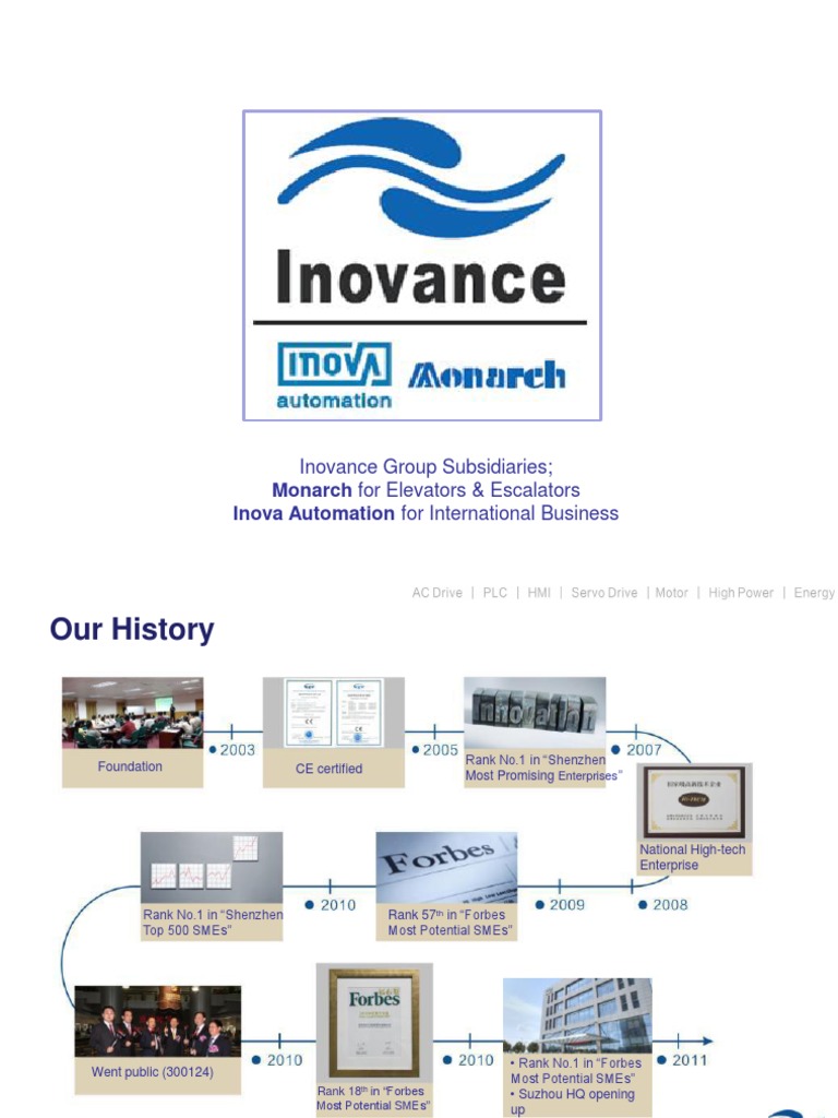 Inovance Technology Company Overview Monarch Elevators - Jan14 | PDF ...