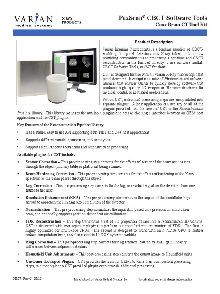 PaxScan CBCT Software Tools - 76827 - 2 | PDF | Ct Scan | Imaging