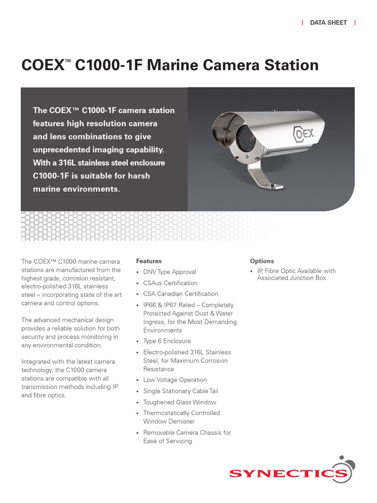 Coex C1000-1F Marine Camera Station: Data Sheet | PDF | Camera ...