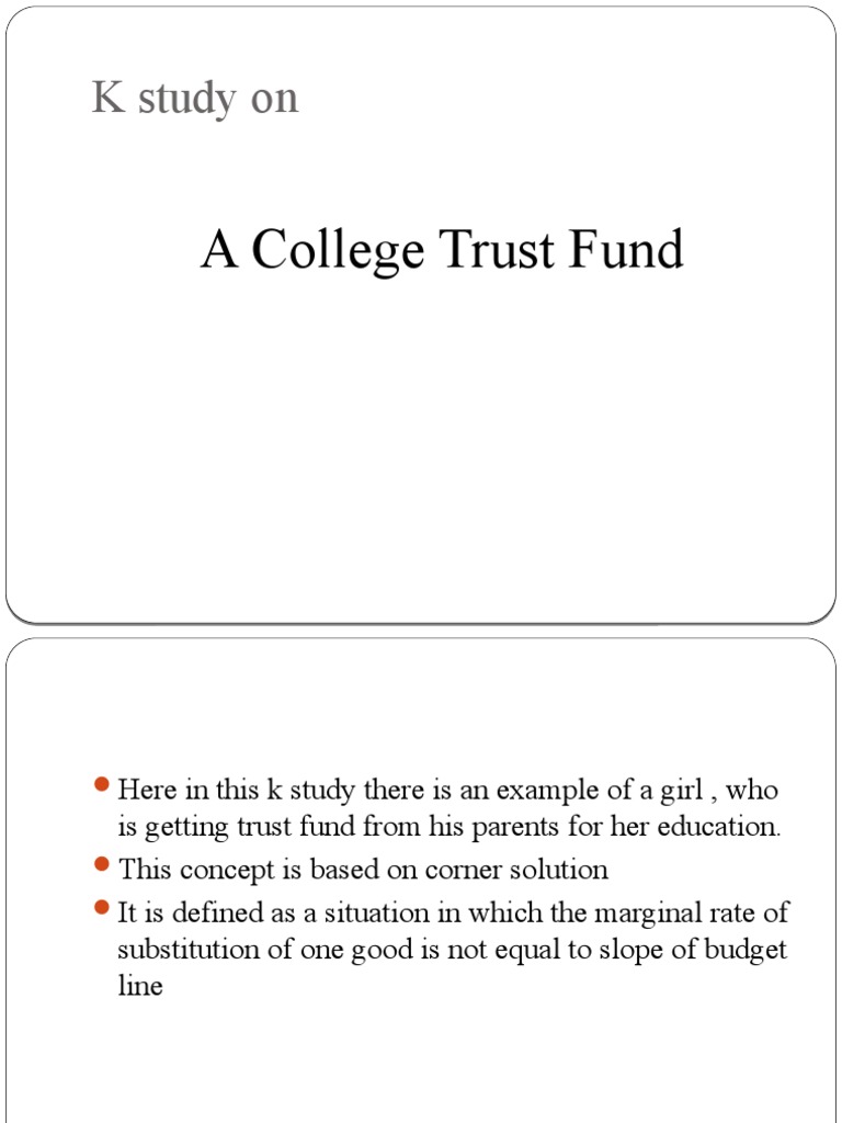 K Study On: A College Trust Fund | PDF | Wellness